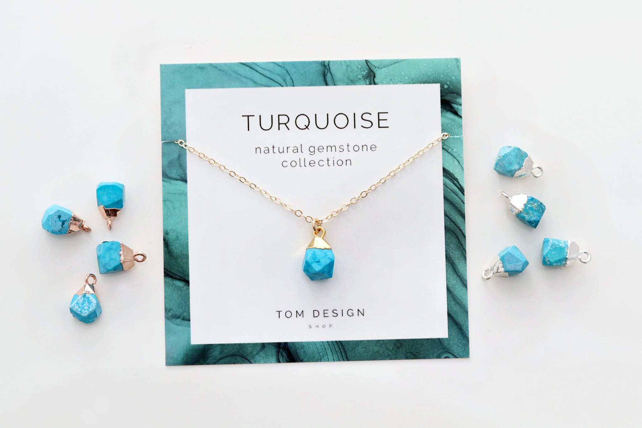 Gemstone Drop Necklace Tom Design Shop